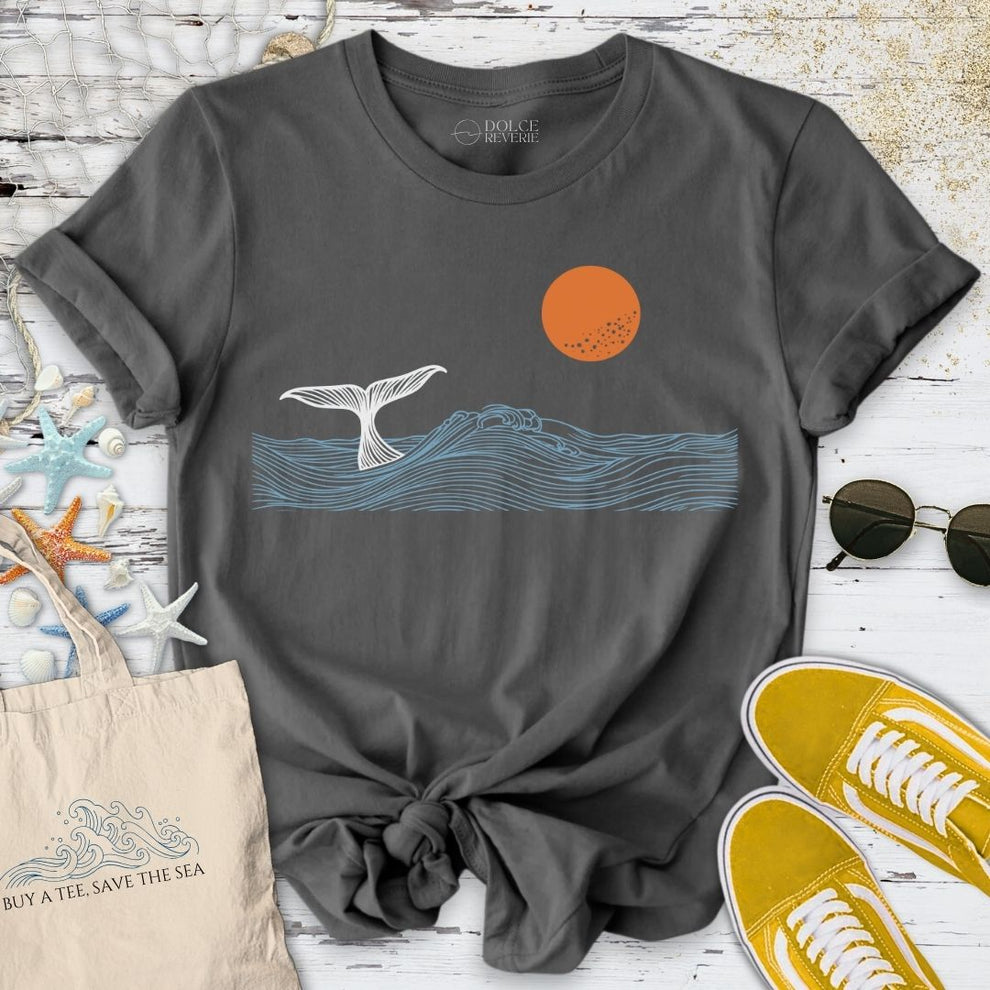 Eco-Friendly Whale Tail Sunset T-Shirt | Ocean & Marine Life Apparel ...